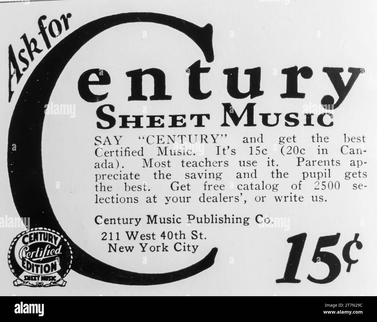 Old 1920s sheet music Black and White Stock Photos & Images - Alamy