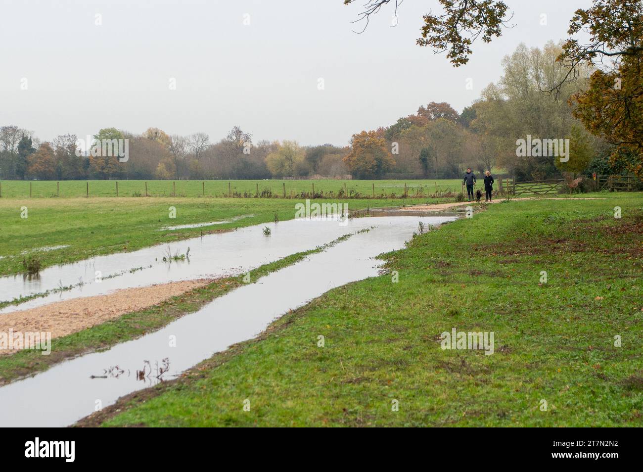 Englefield Green, UK. 16th November, 2023. After recent heavy rain, the ...