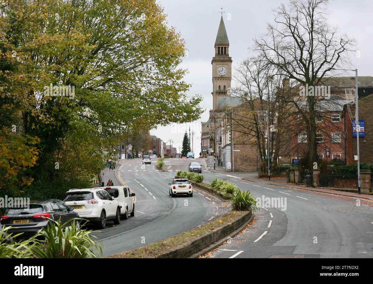A view of the old Town Hall and Clock Tower, on Market Street, Chorley ...