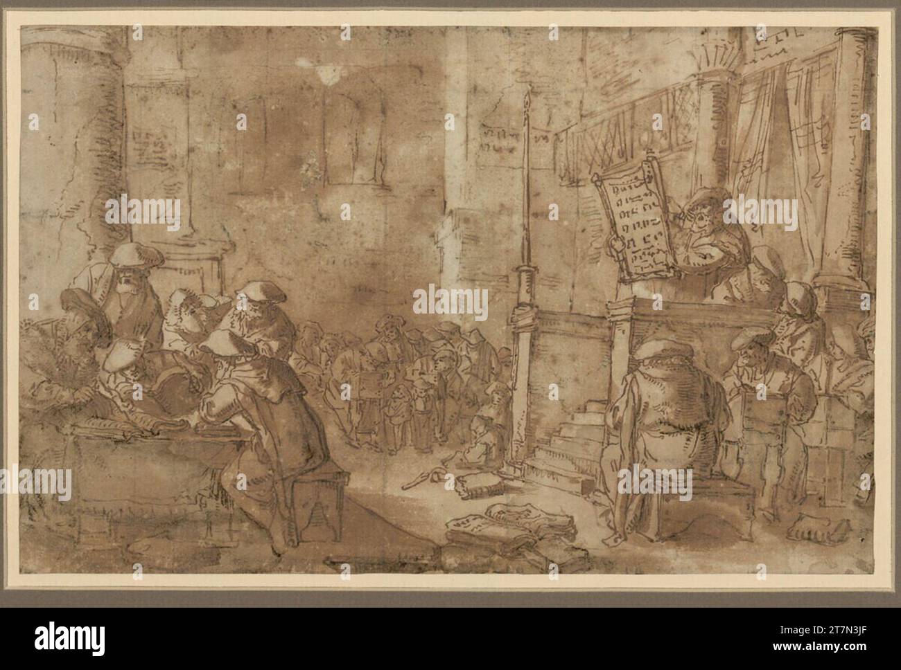 Thomas Wyck Reading of the Thoraro Rolle, left -writer around a table ...