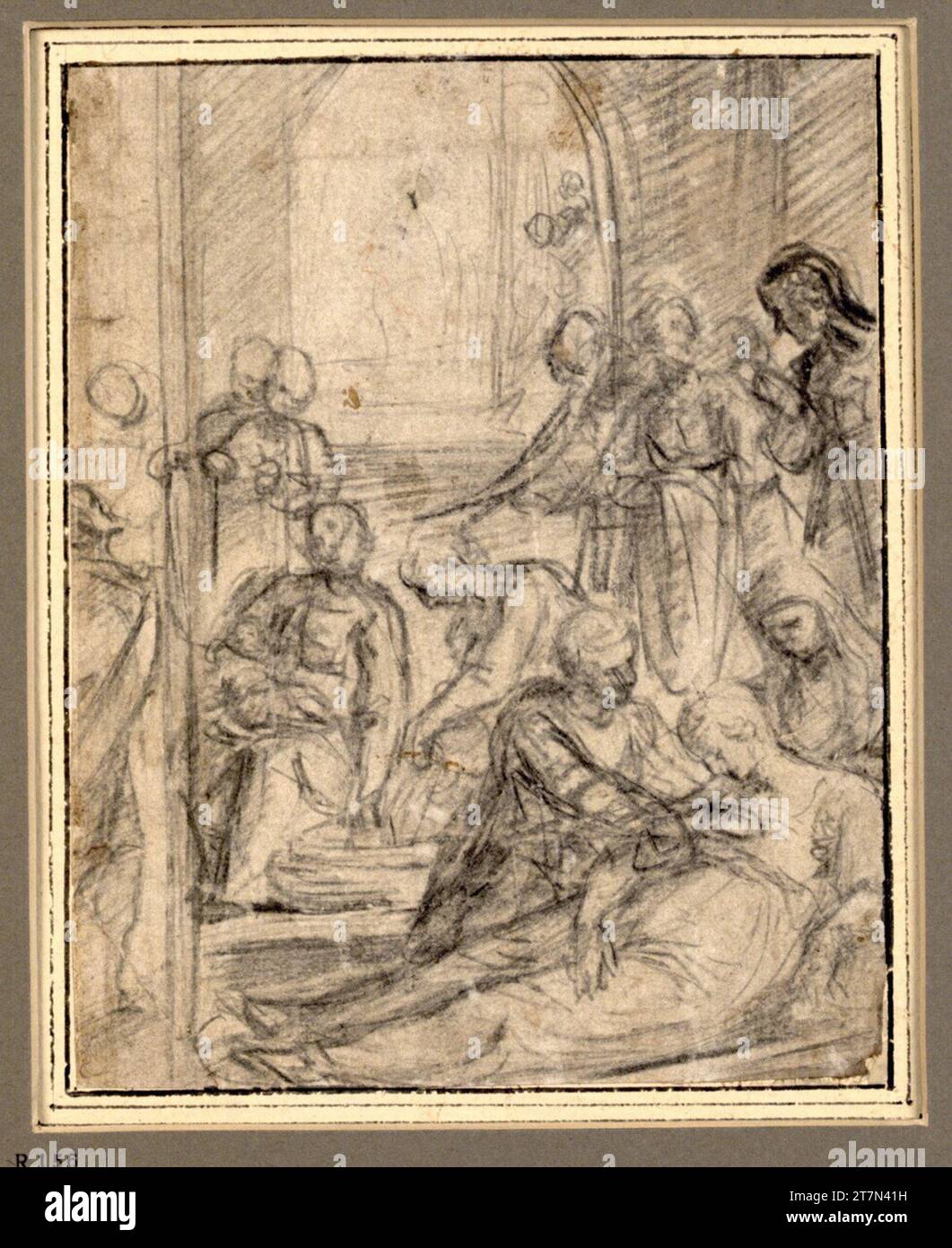 Anonym The birth of the virgin. Chalk Stock Photo - Alamy