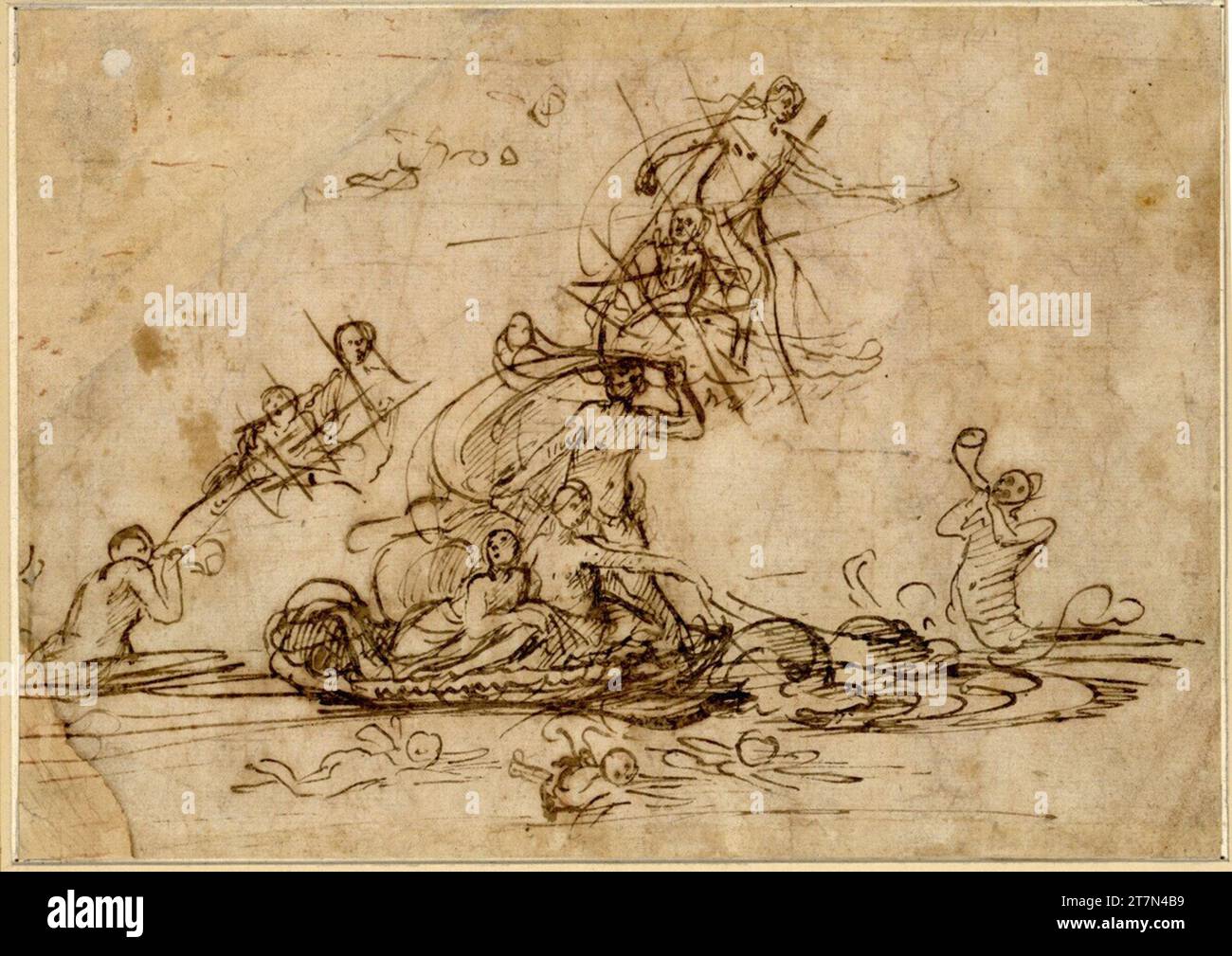 Giovanni Mannozzi Study sheet on the triumph of the galatea. (Two ...
