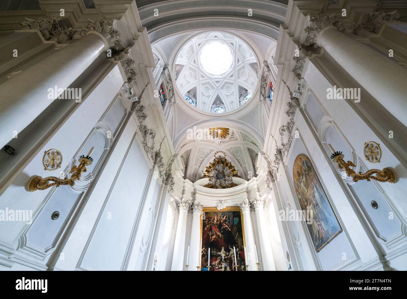 Asciano, Italy the dramatic Baroque styled church renovated in 1772 ...