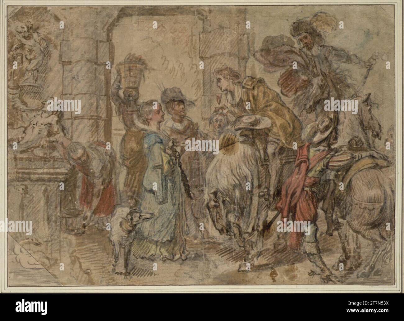 Theodor van Thulden Highthown of a noble rider, behind him a rider with ...