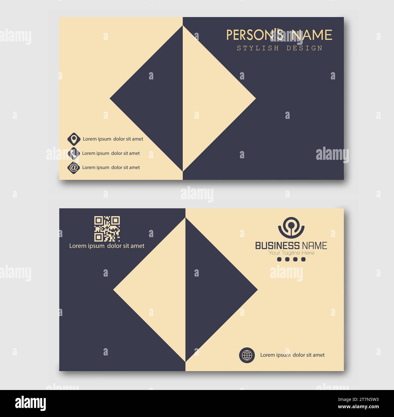Business card. Double-sided business corporate card design. Individual ...