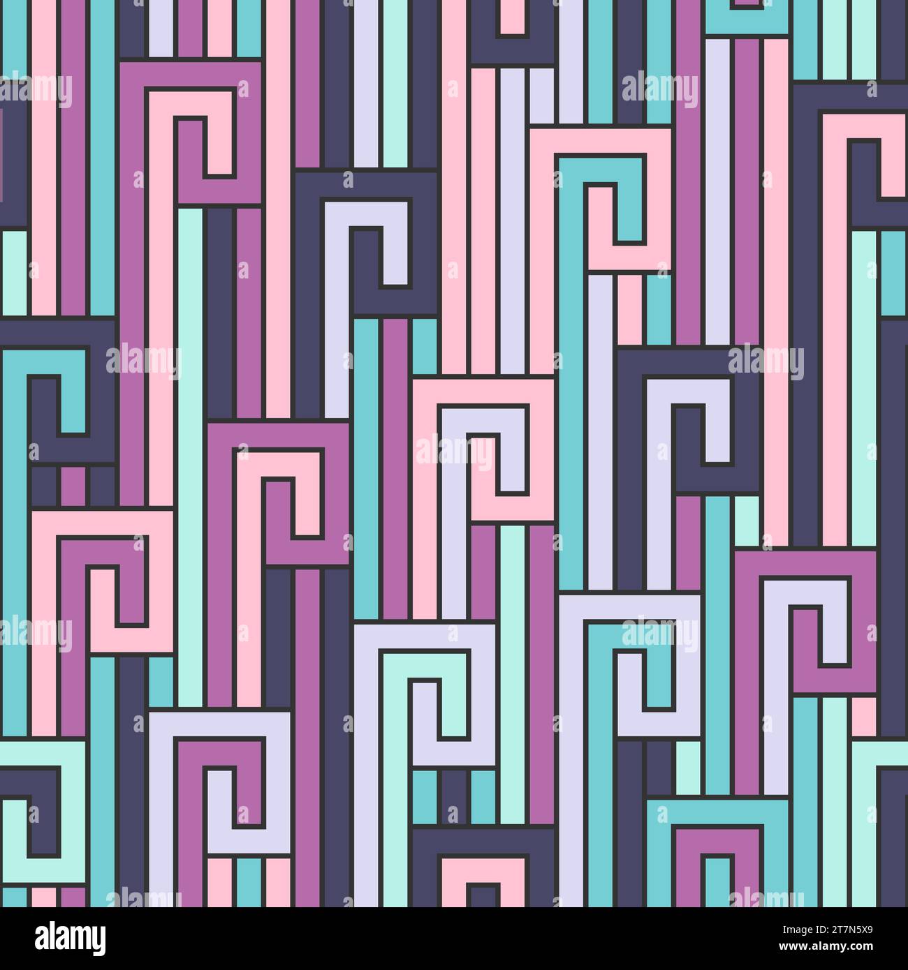 Seamless pattern of geometric shapes. Linear background template for ...