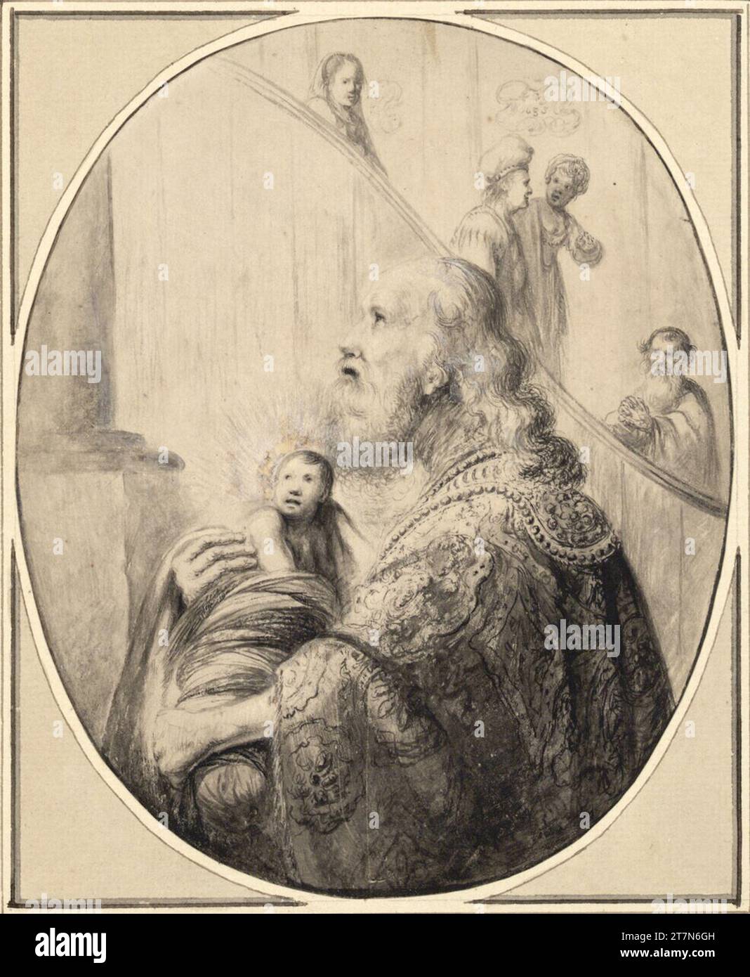 Arent de Gelder Half figure of the high priest with the child of Jesus ...