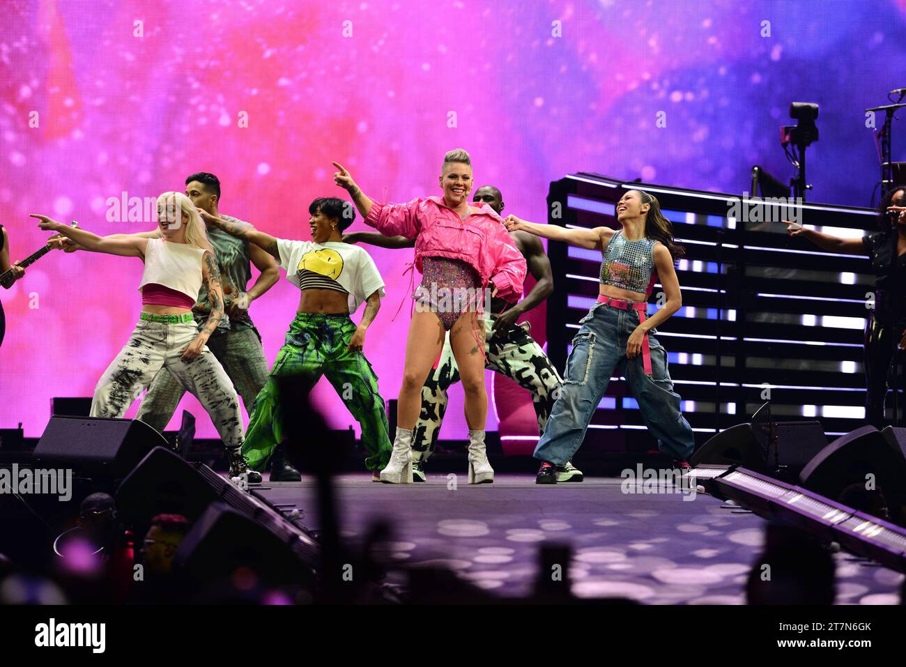 Sunrise, Florida, USA. 15th Nov, 2023. Pink performs live on stage ...