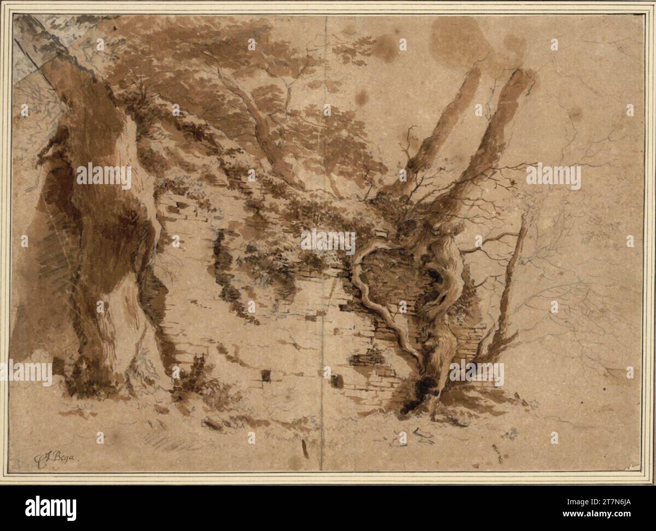 Abraham Jansz. Begeyn (Bega) (Bega) Ruinous piece of the wall ...