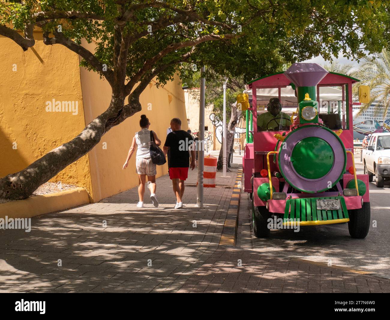 Caribbean tourist road train hi-res stock photography and images - Alamy