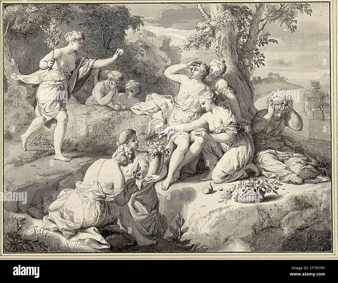 Hendrik van Limborch Najaden with flowers, fruits and cornucopia (Ovid ...