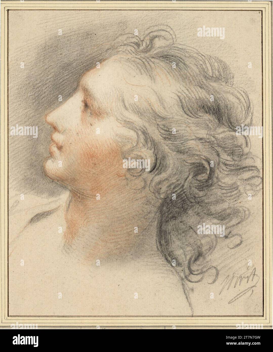 Jacob de Wit Head study for a proclamation angel, in the profile to the ...