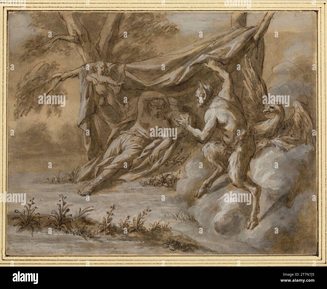 John Michael Rysbrack Jupiter in satyrs and the sleeping antops. Feder ...