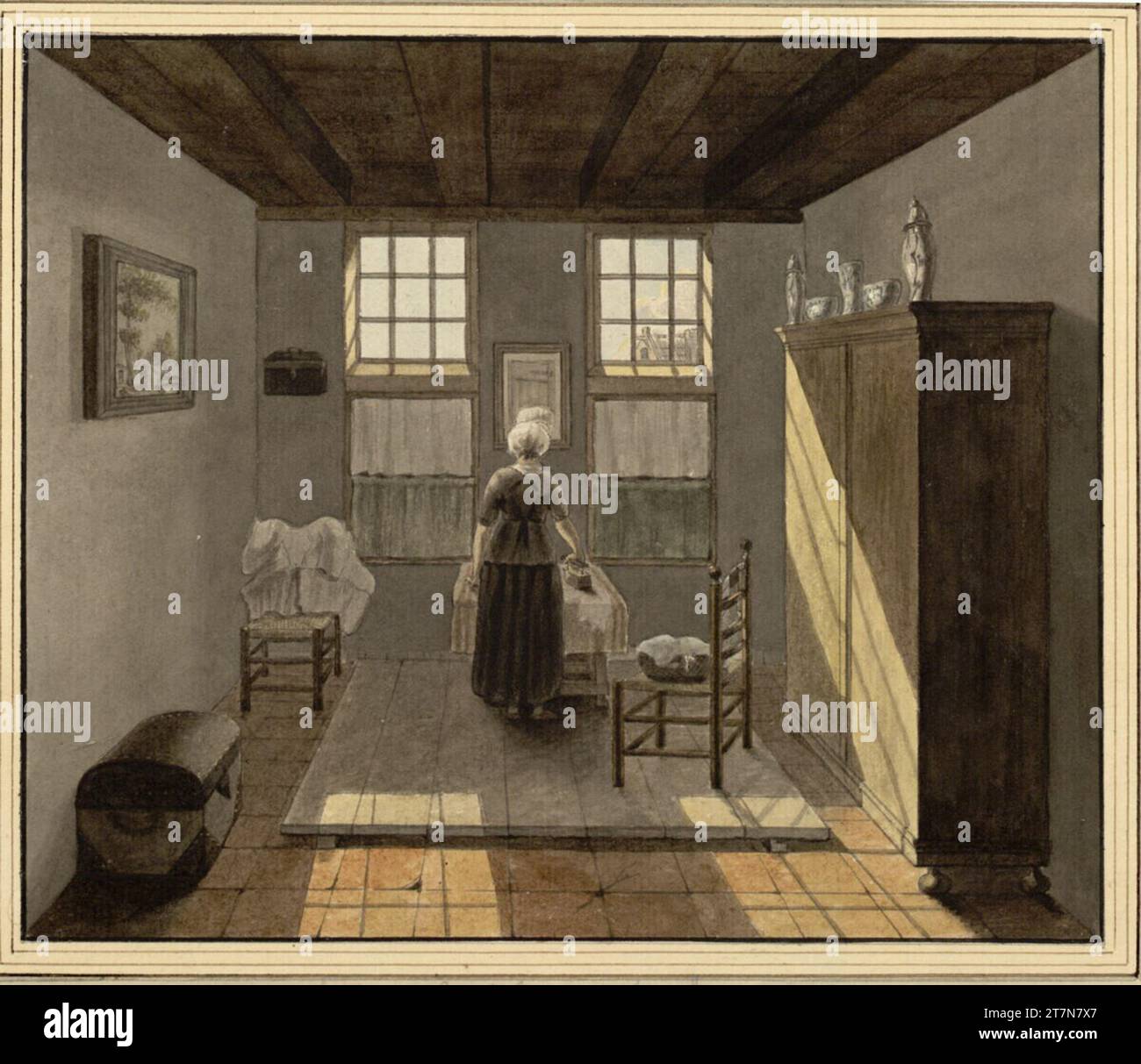 Christiaan Andriessen Bourgeois house interiors with a iron woman in ...