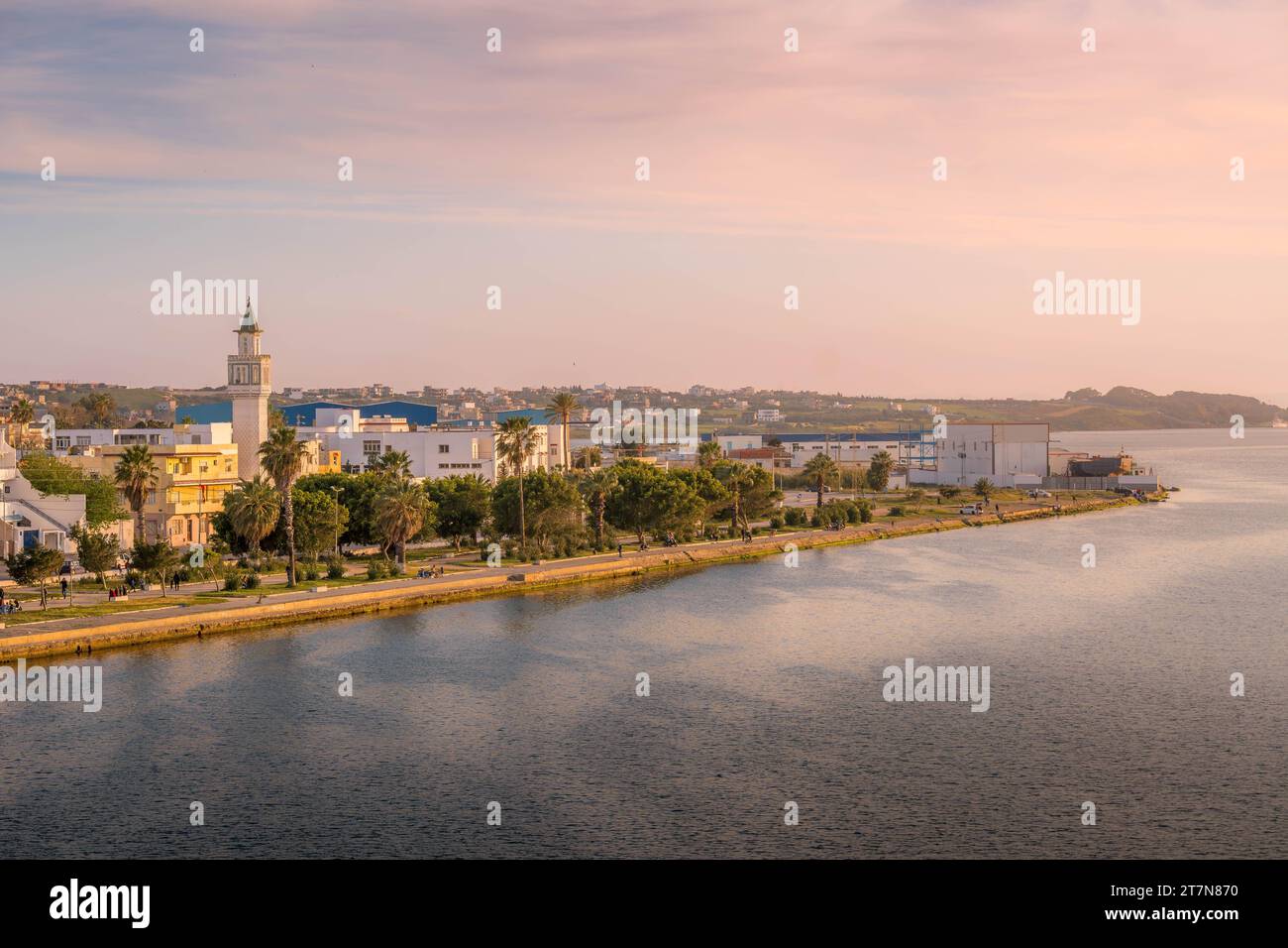 The scenic panorama of Bizerte, the city in Tunisia, with the ...
