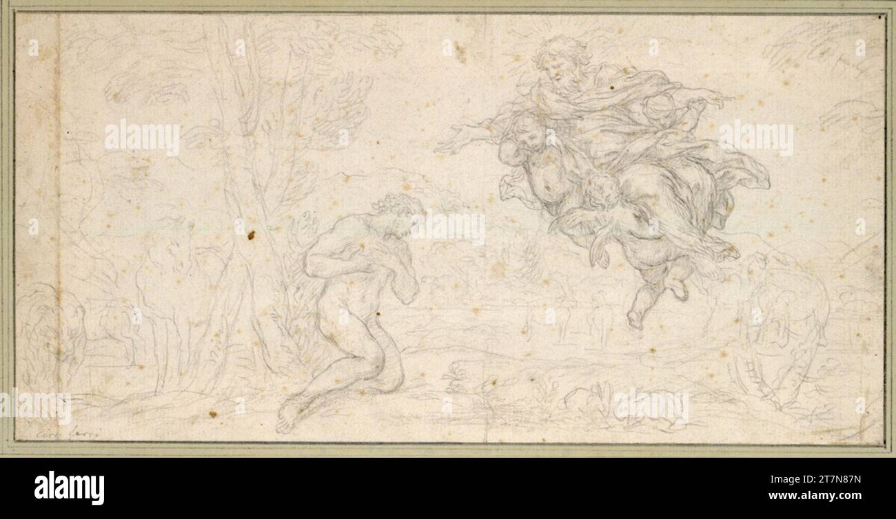 Ciro Ferri God's father appears to the Adam. Chalk Stock Photo - Alamy