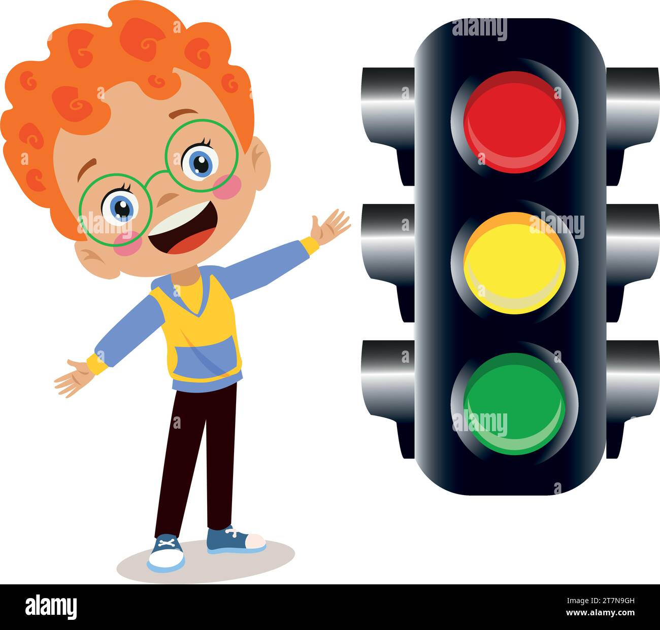 traffic lights pedestrian on the sidewalk Stock Vector Image & Art - Alamy