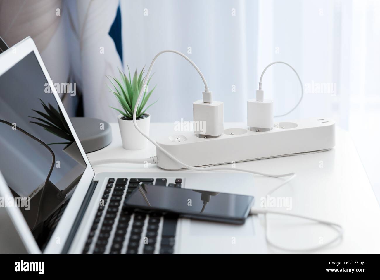 Electrical plug in outlet socket at home. Electrical equipment ...