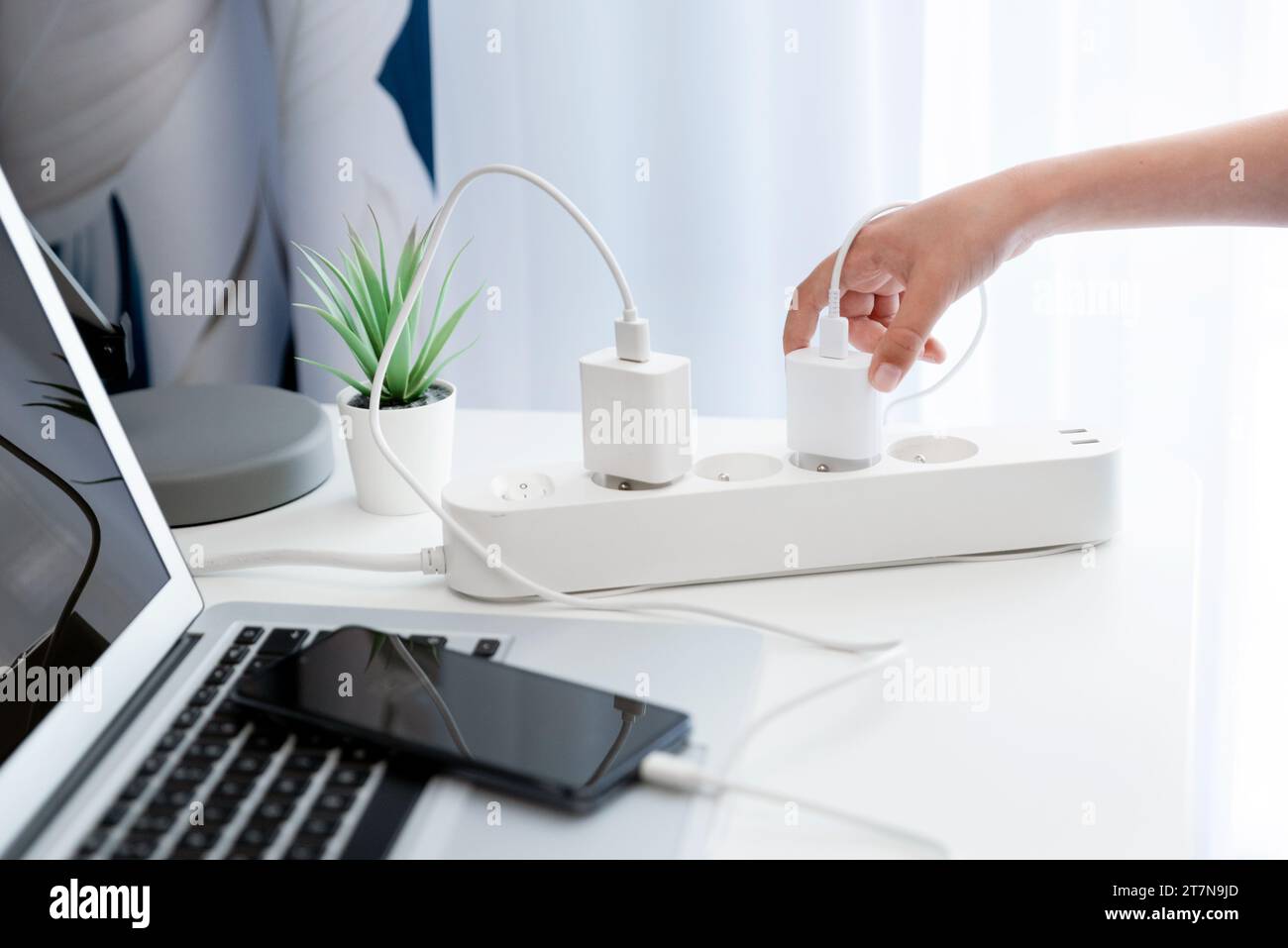 Electrical plug in outlet socket at home. Electrical equipment ...