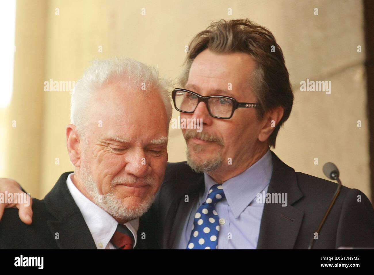 Malcolm McDowell and Gary Oldman at the Hollywood Chamber of Commerce ...