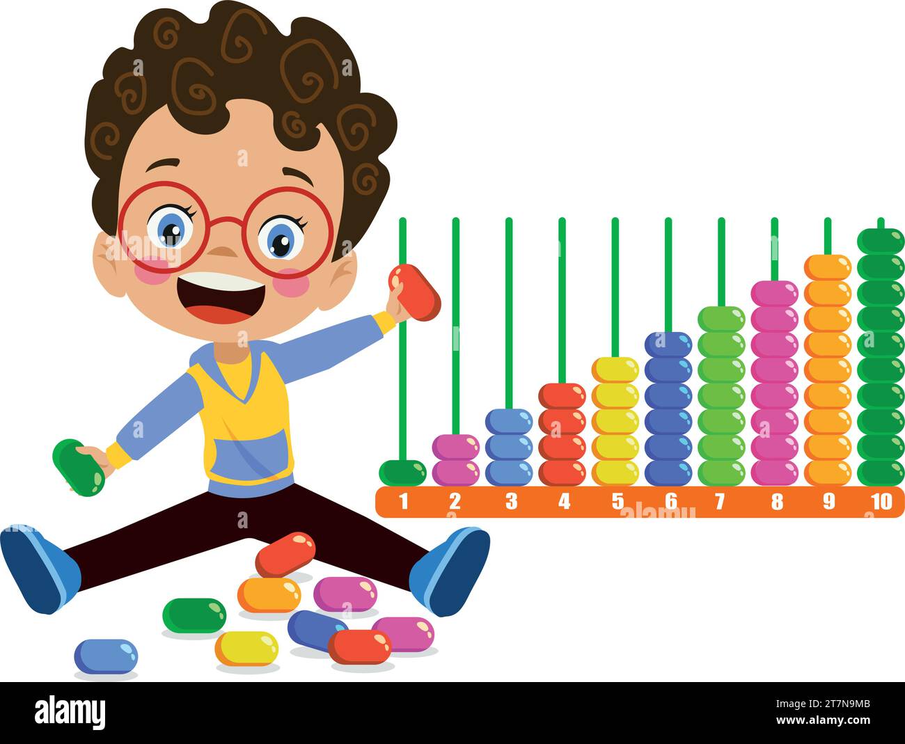 cute playing with bead abacus Stock Vector Image & Art - Alamy