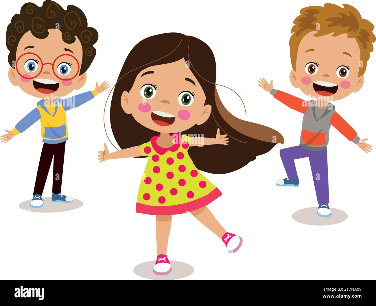cute happy kids back to back Stock Vector Image & Art - Alamy