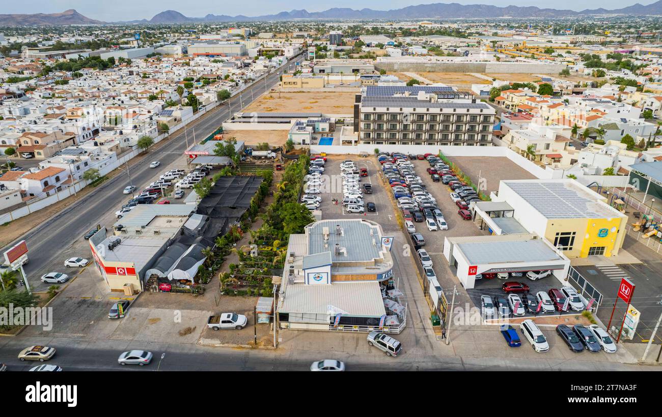 Distrito Lofts departmental building in Hermosillo Sonora, Aerial view ...
