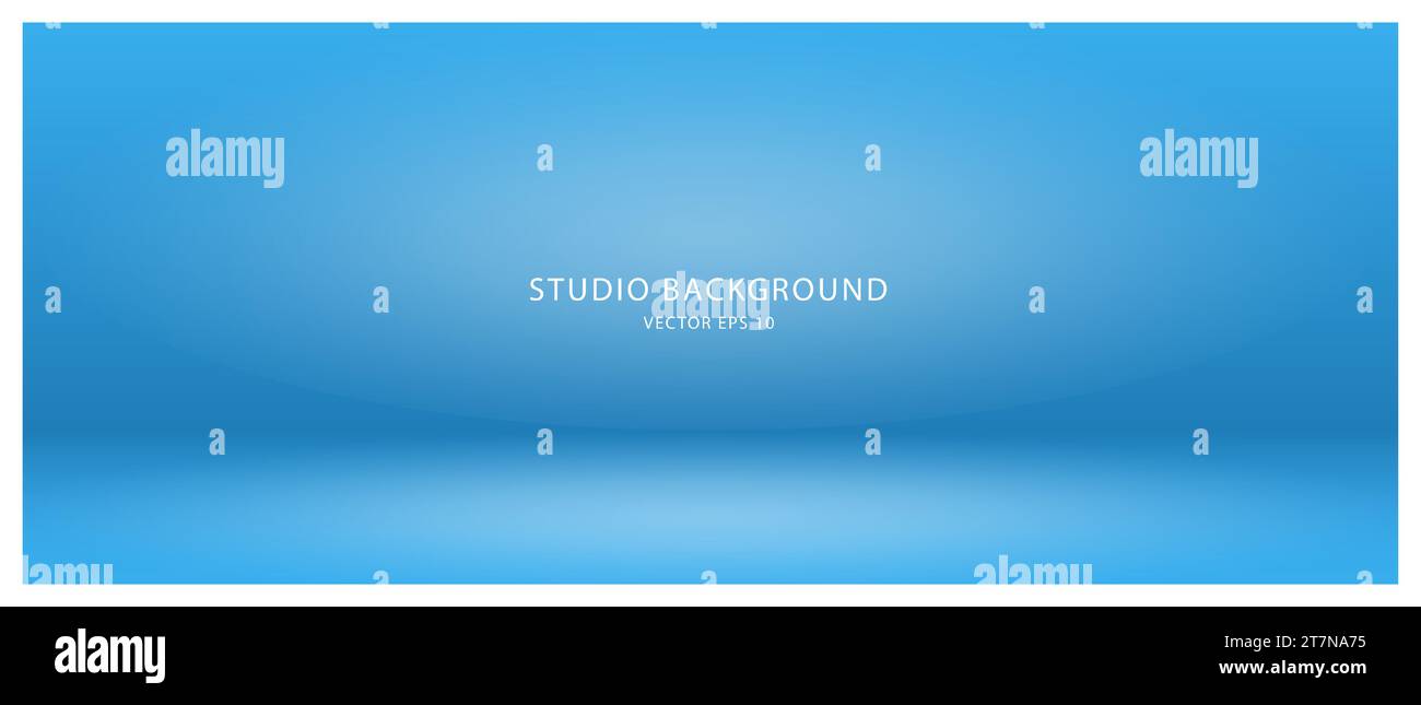Empty blue studio background. An empty studio room for a photo shoot or ...