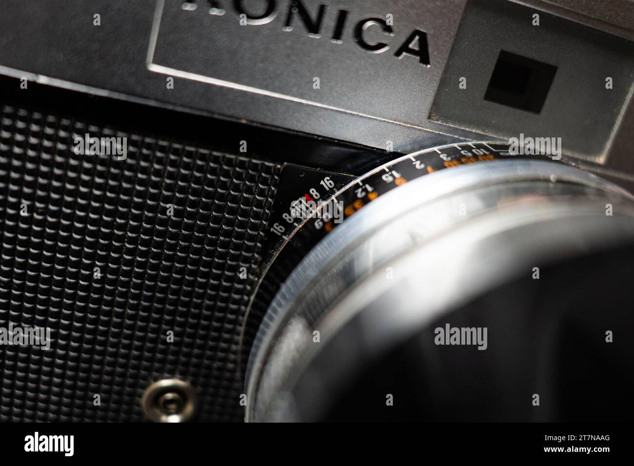 The Konica vintage rangefinder camera auto s 1.6 35mm on a black ...