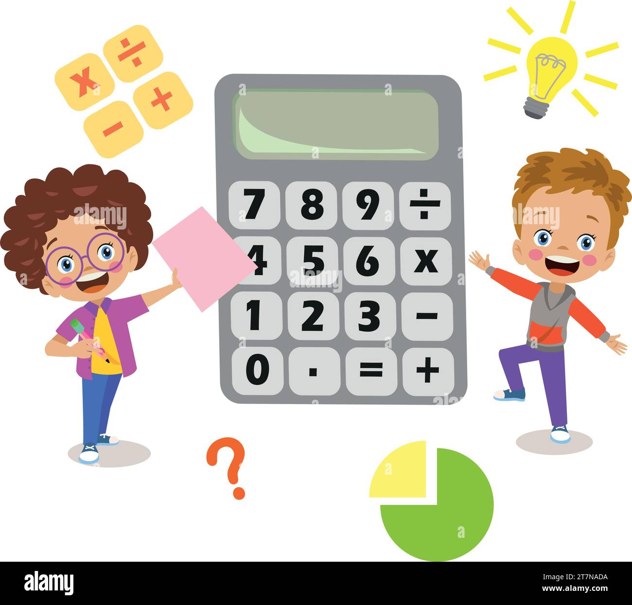 calculator math and cute boy Stock Vector Image & Art - Alamy