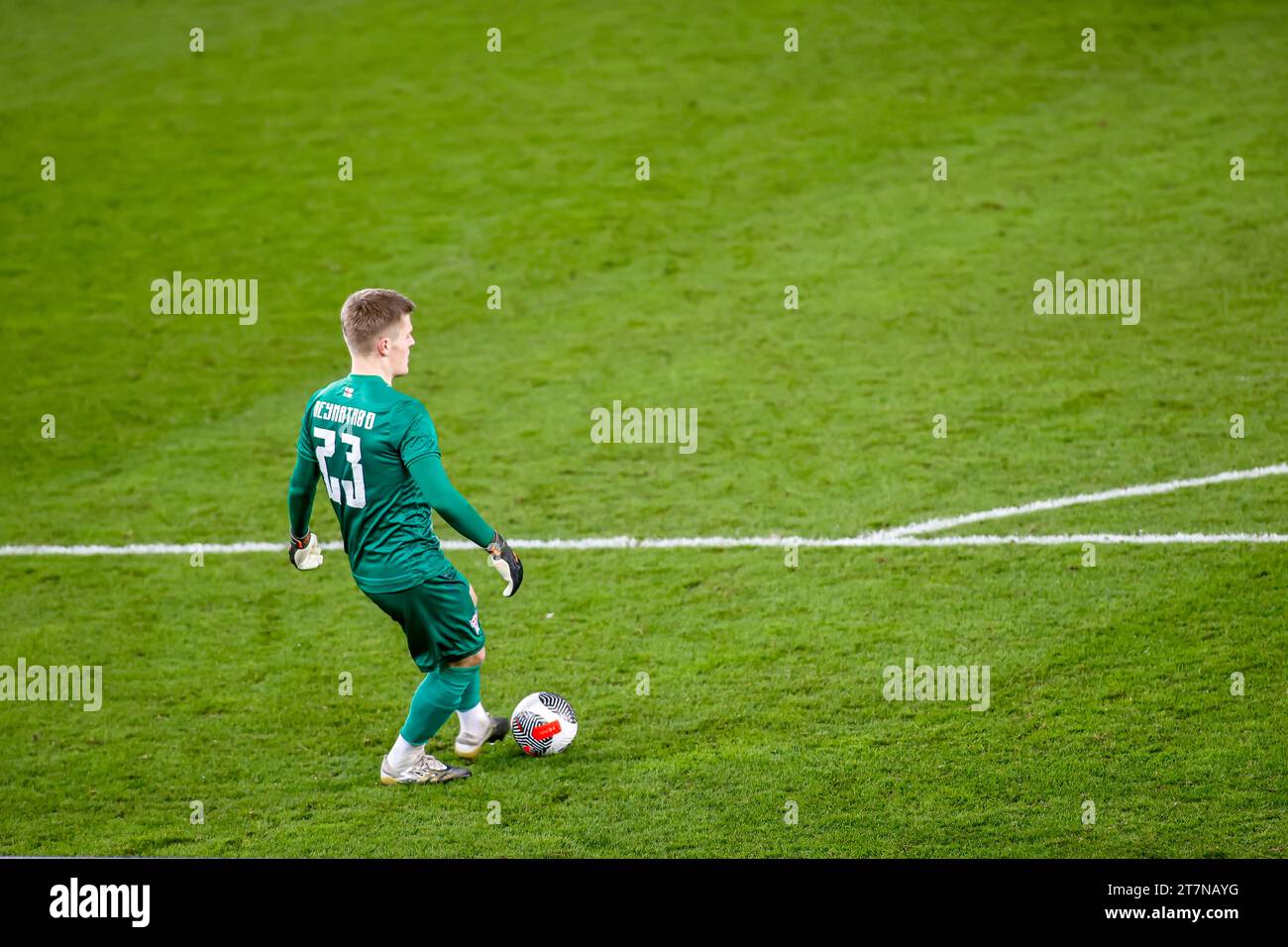 Oslo, Norway, 16th November 2023. The Farao Island's goalkeeper Bardur ...