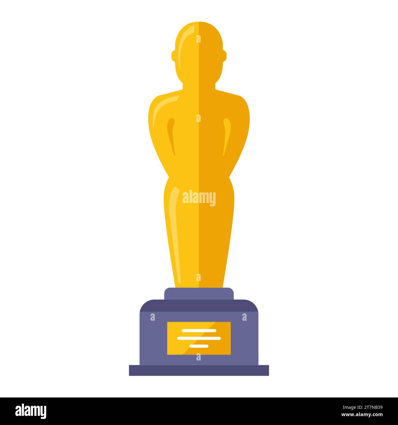 golden cinema figurine. award for the role. flat vector illustration ...