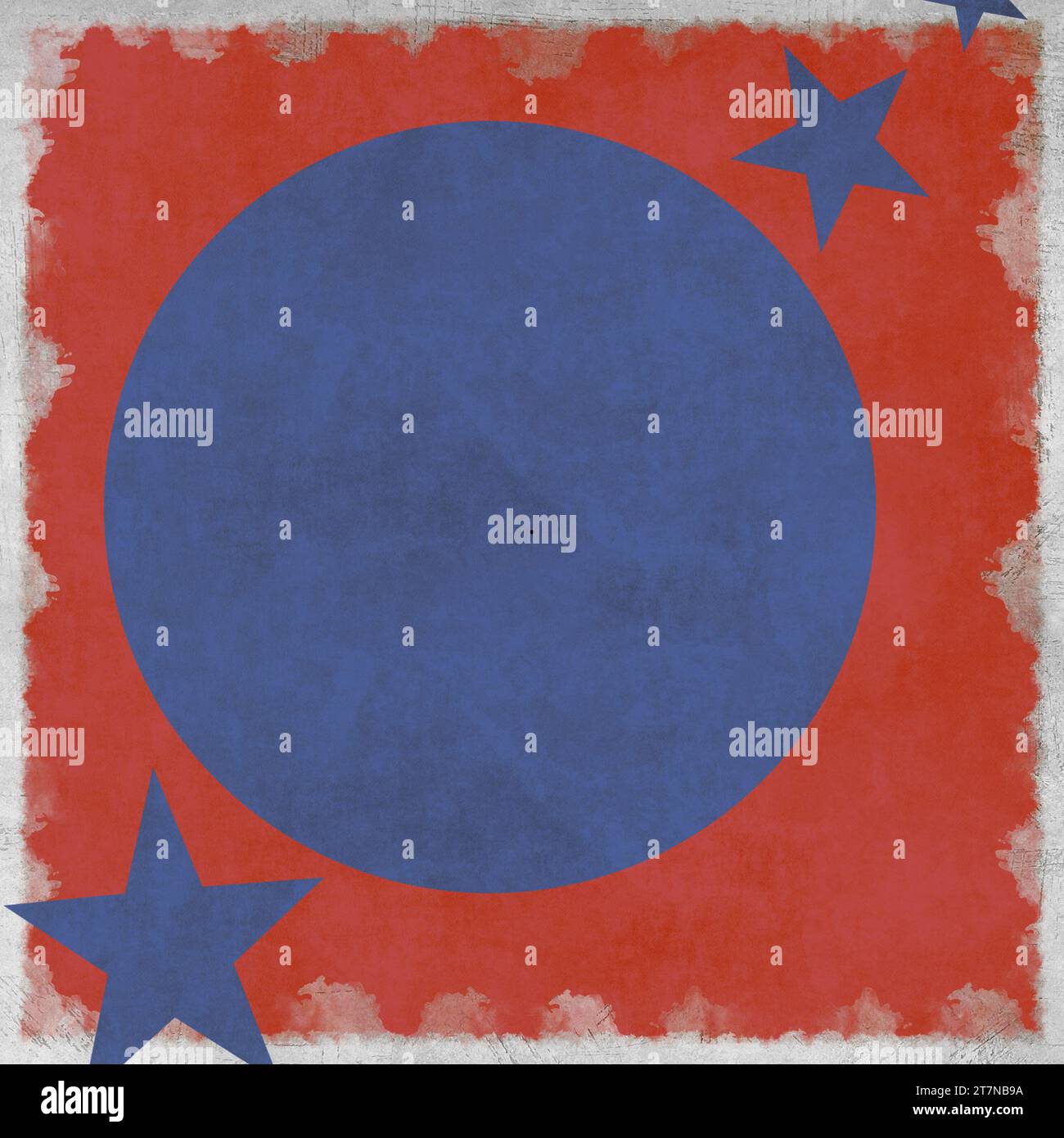 Distressed overlay texture of circle decorated with stars. Grunge ...