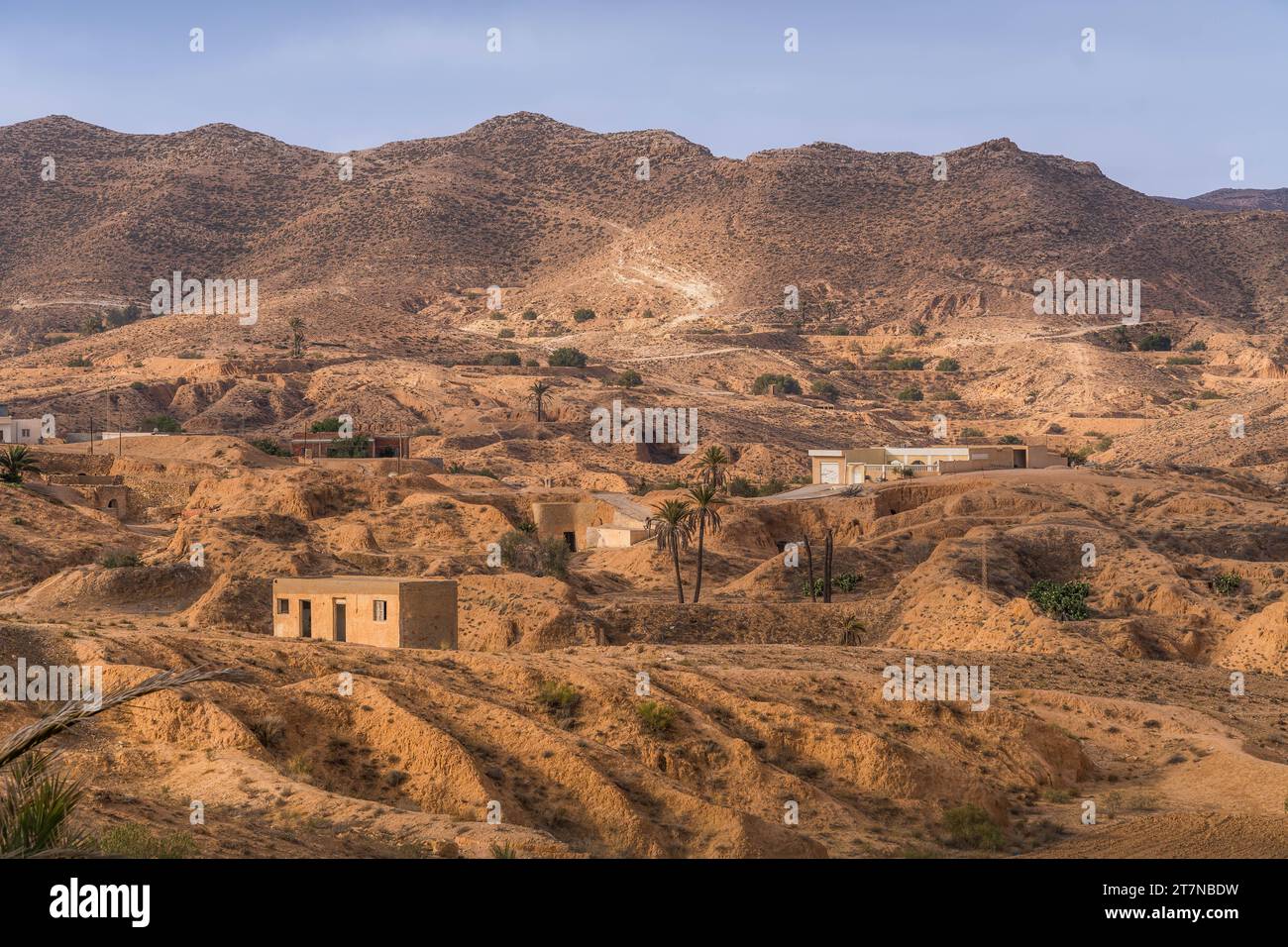 The sandy hills of Matmata town ("Star Wars" filming location), with ...