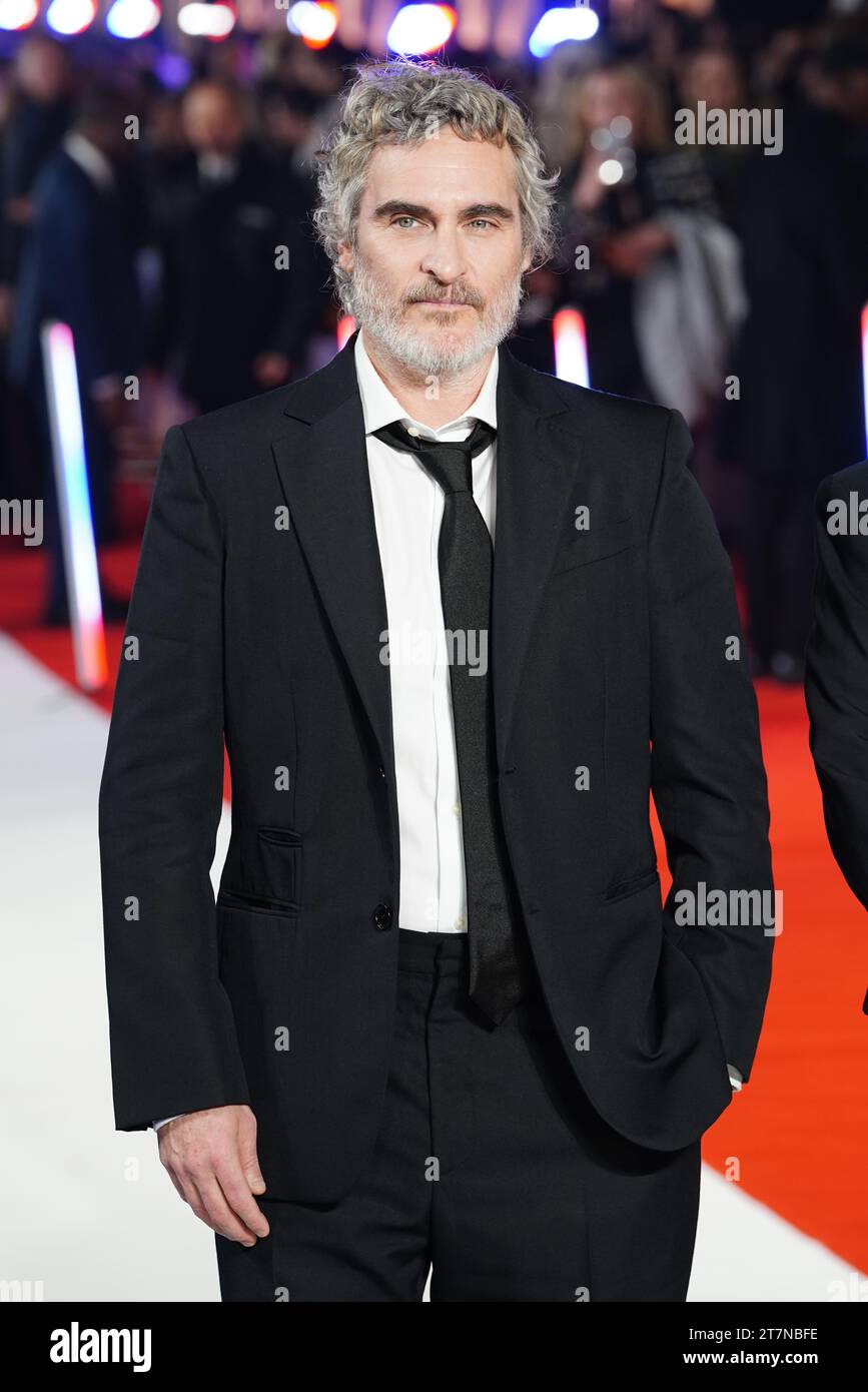 Joaquin Phoenix attending the UK premiere of Napoleon at the Odeon Luxe ...