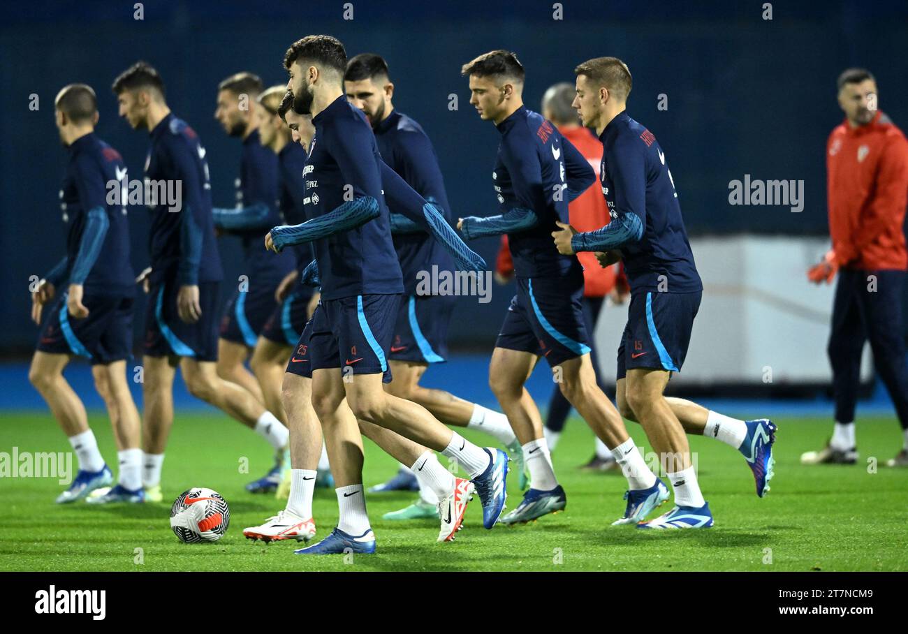 Zagreb, Hrvatska. 16th Nov, 2023. Josko Gvardiol, Nikola Moro, Mario ...