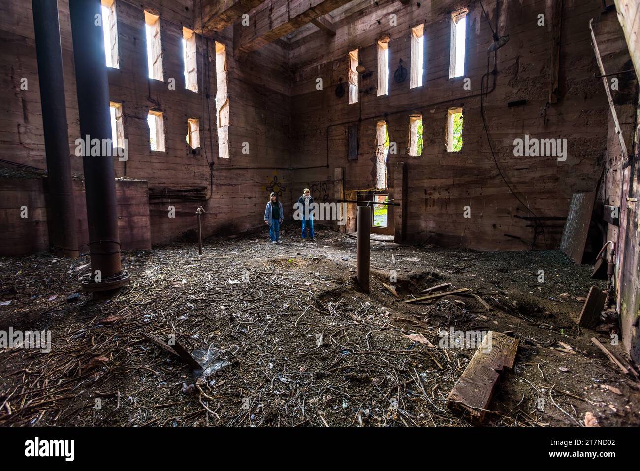 The disused winding tower of Shaft A is not yet accessible to visitors ...