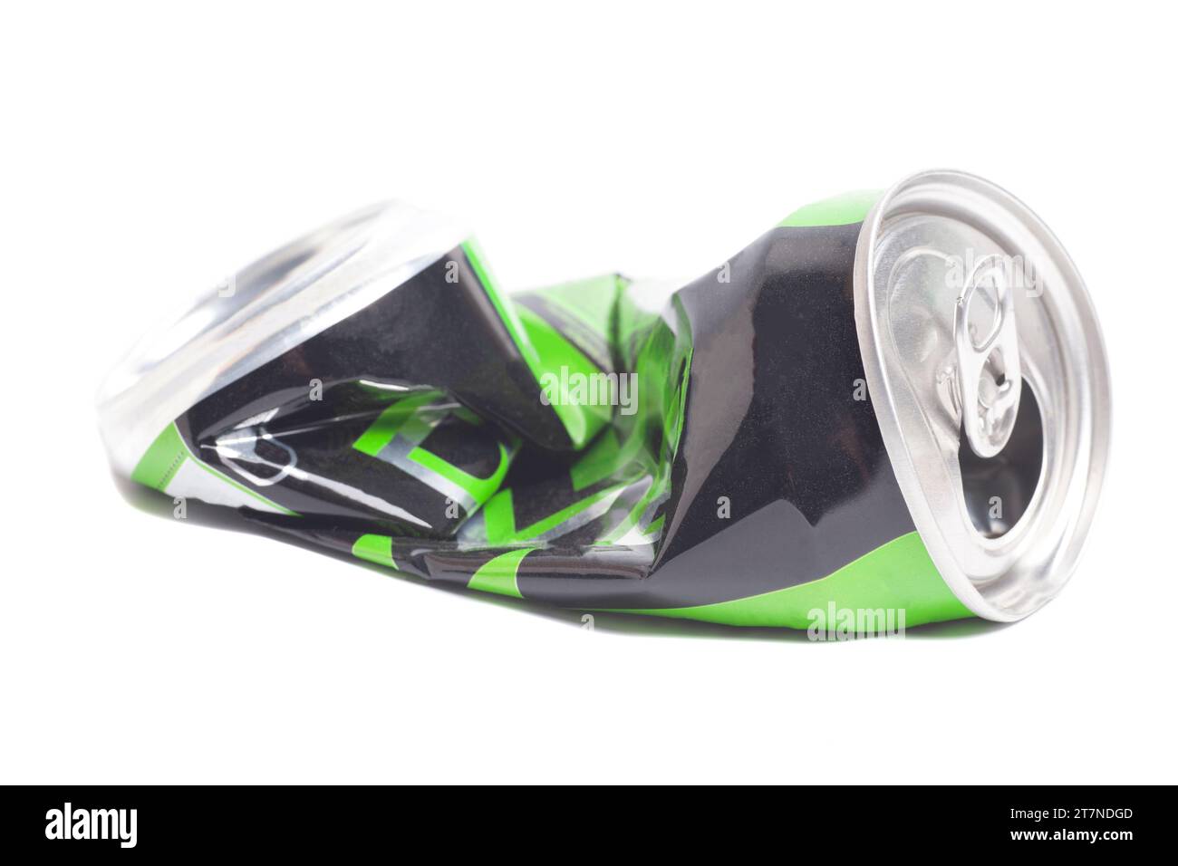 Empty crumpled can from energy drink or beer Stock Photo - Alamy