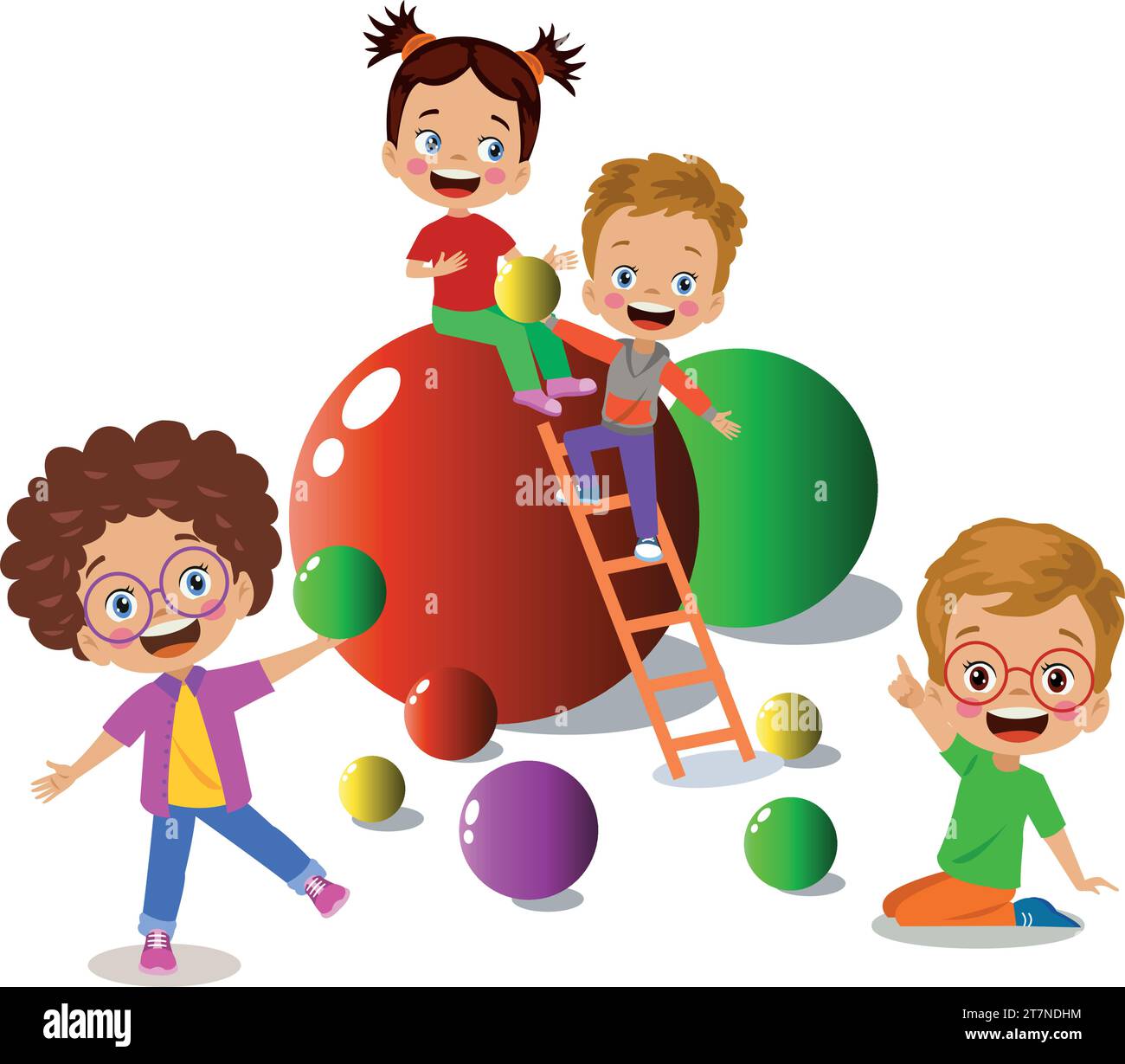 Kid playing balls Stock Vector Images - Alamy