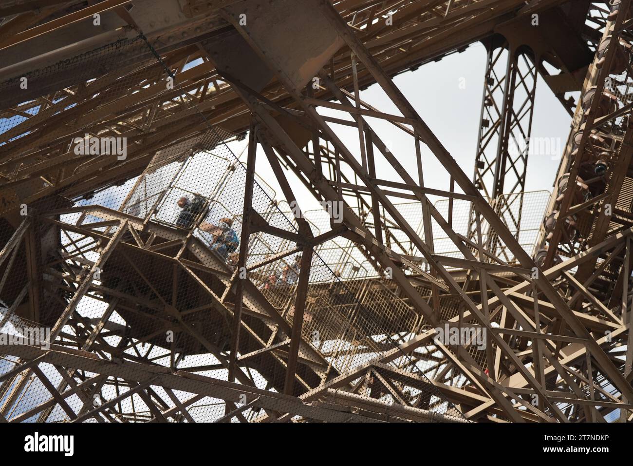 Paris, France, July 26, 2023: Details of the metal structure of the ...