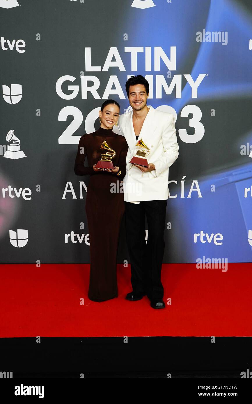 Sevilla, Spain. 16th Nov, 2023. Tiago Lord and Duda Rodrigues at Press ...