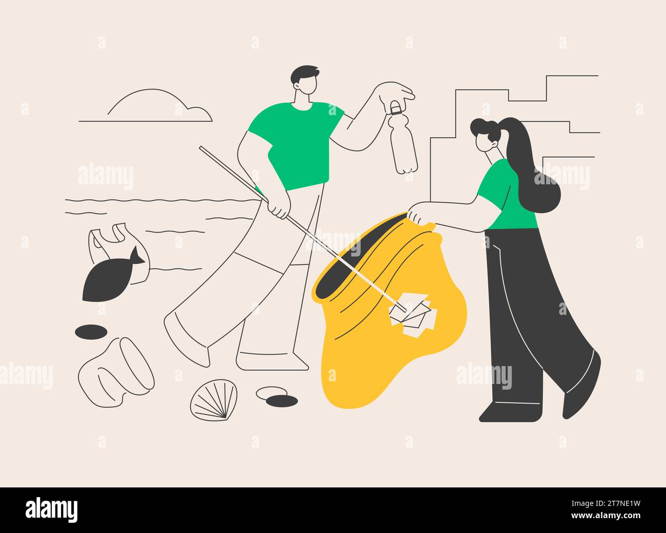 Coastal pollution abstract concept vector illustration Stock Vector ...