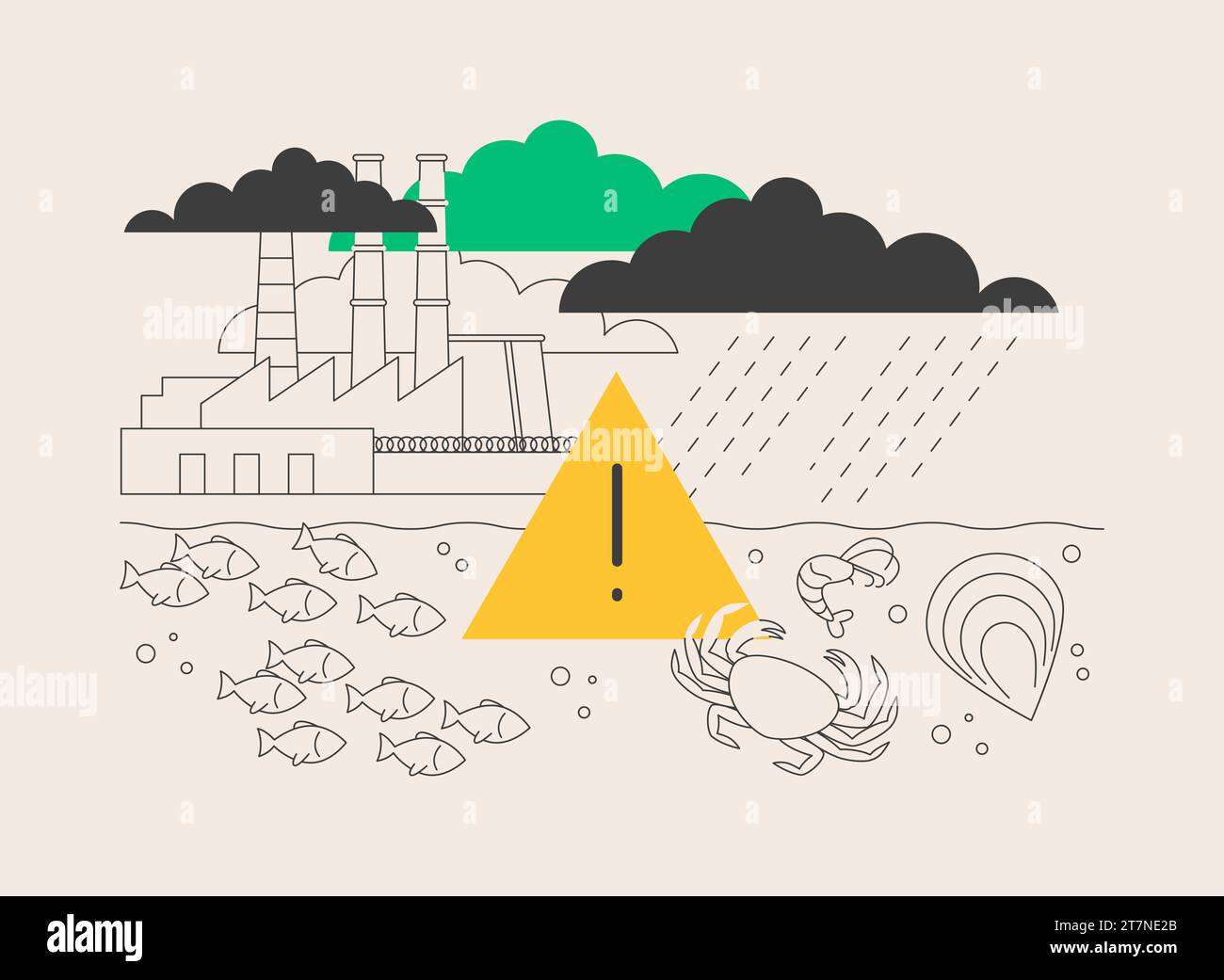 Ocean acidification abstract concept vector illustration Stock Vector ...