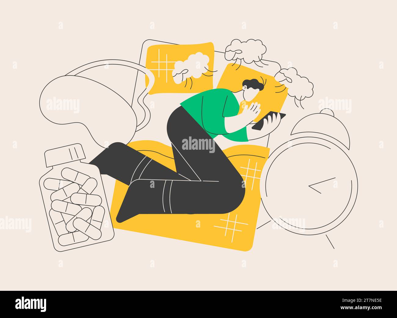 Sleep disturbances abstract concept vector illustration Stock Vector ...