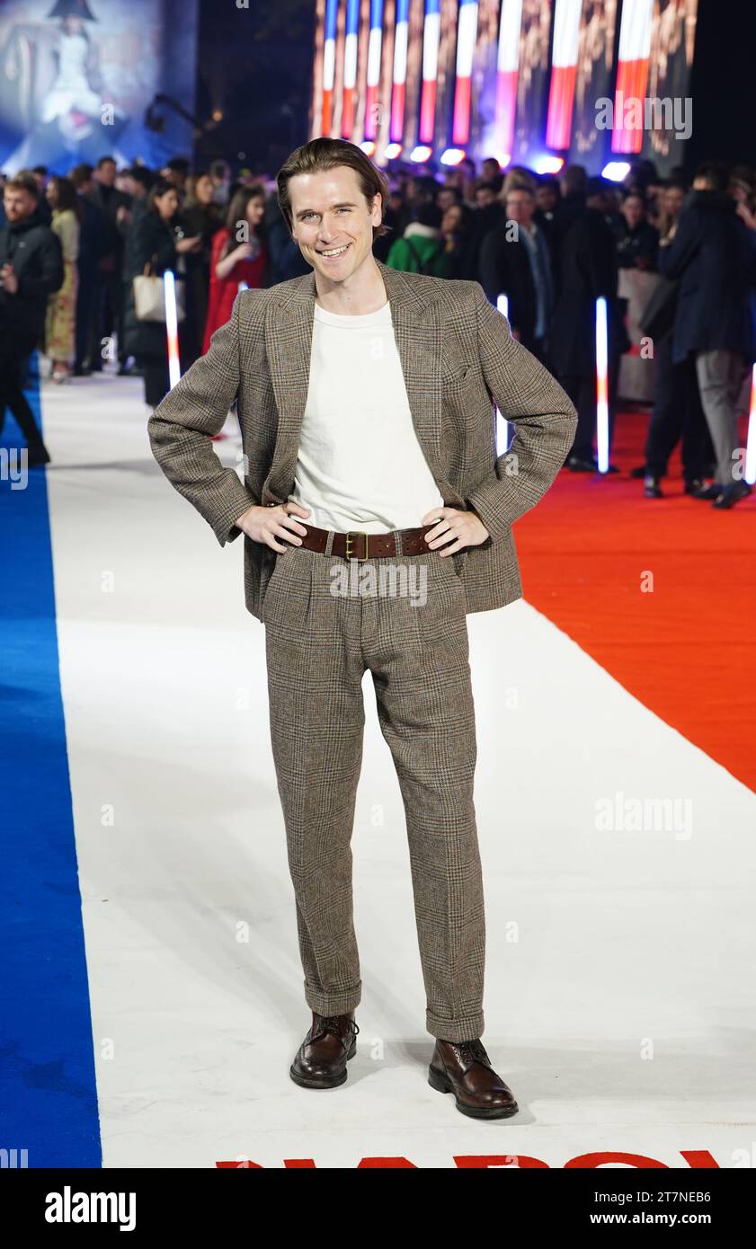 Sam Meakin attending the UK premiere of Napoleon at the Odeon Luxe ...