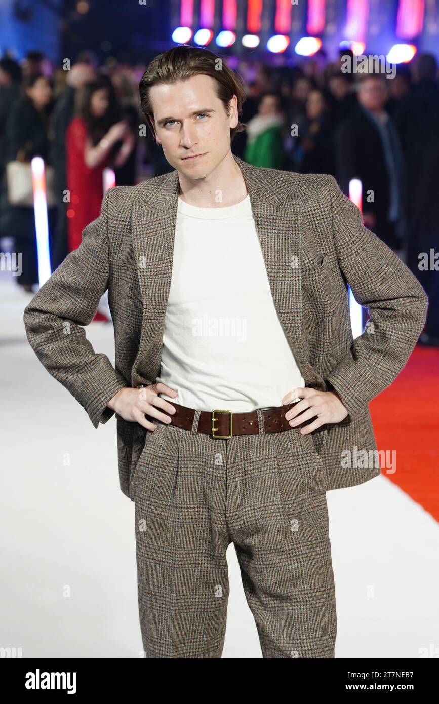 Sam Meakin attending the UK premiere of Napoleon at the Odeon Luxe ...