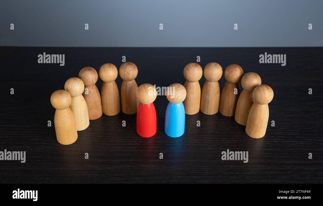 Resolving conflict between two people hi-res stock photography and ...