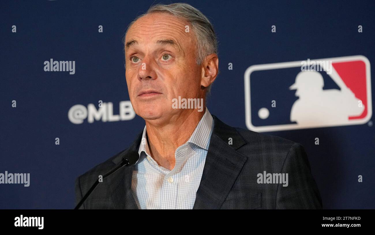 Major League Baseball commissioner Rob Manfred after an owners meeting ...