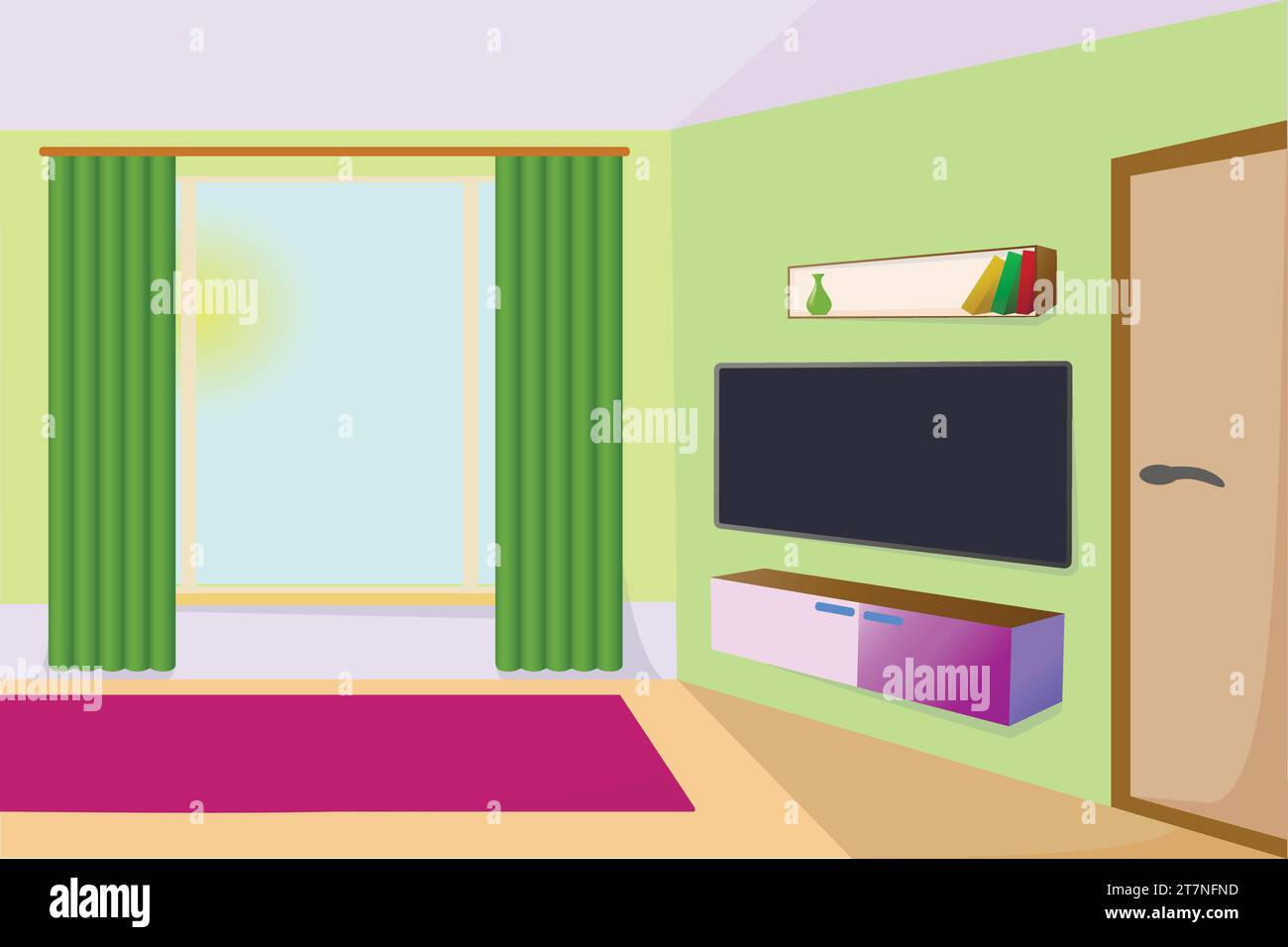An image of a room in a house in a cartoon style. Vector illustration ...