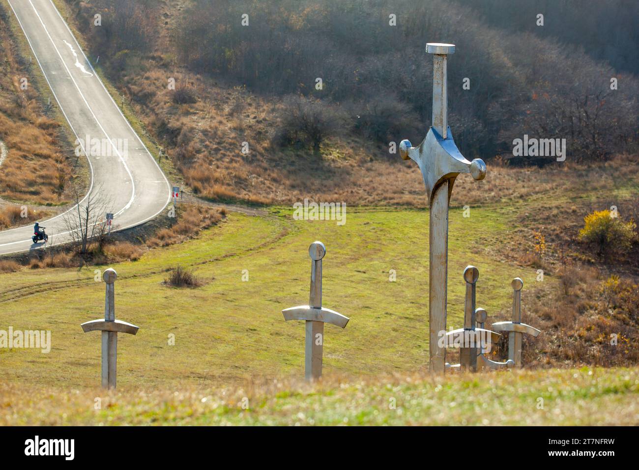 Famous Didgori battle monument with giant swards and sculptures ...